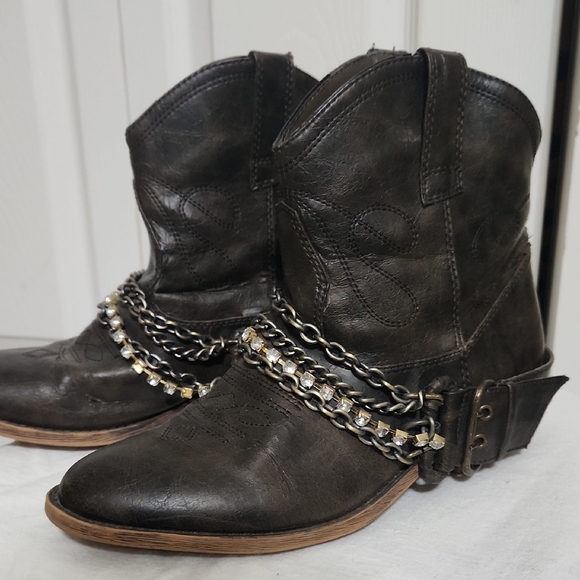 Candie's | Shoes | Candies Brown Ankle Boots With Chain Detail | Poshmark